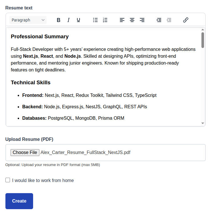 Creating Resumes - Help Center